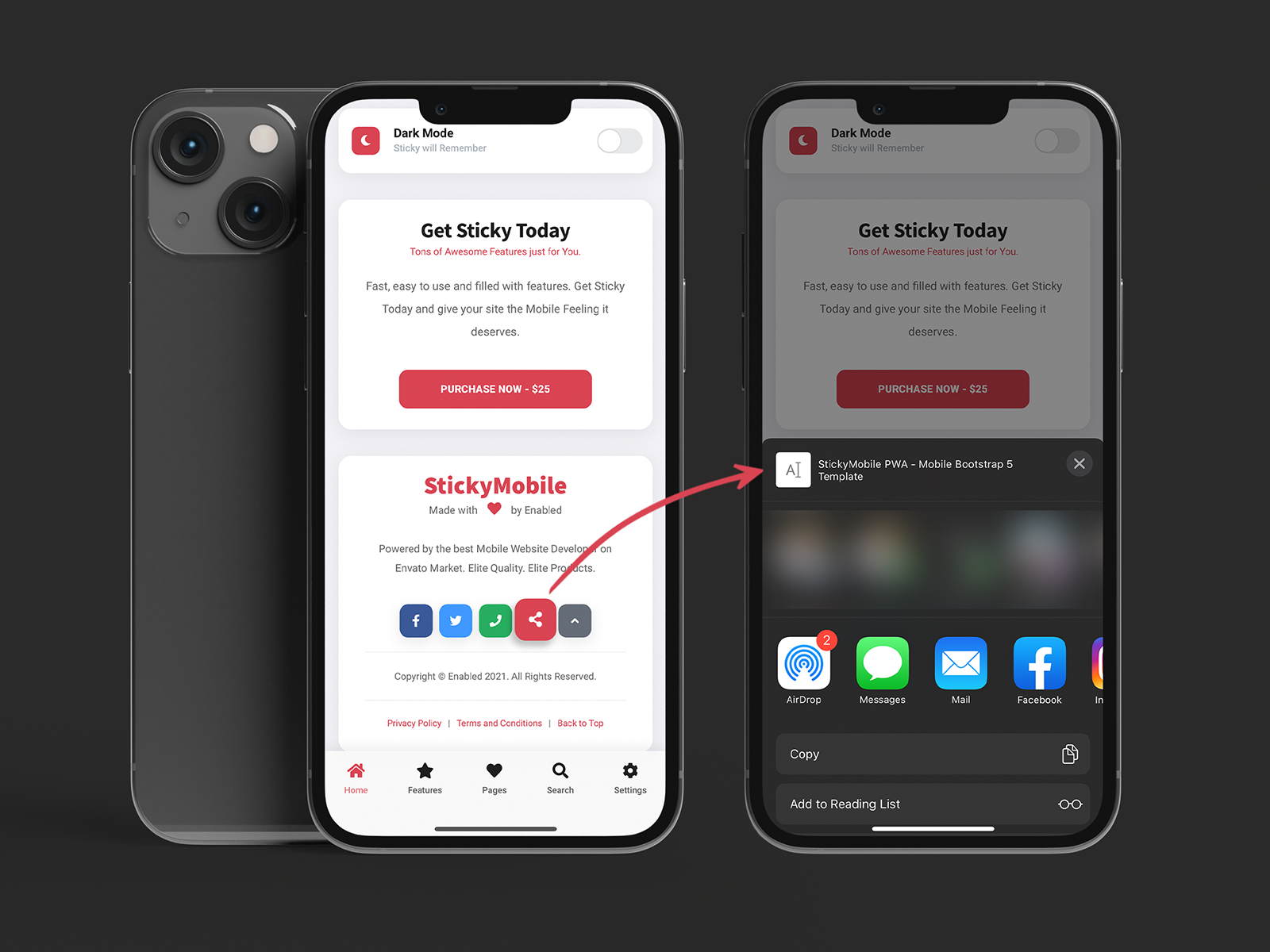 Sticky Mobile - New Web Share API Component by Enabled on Dribbble