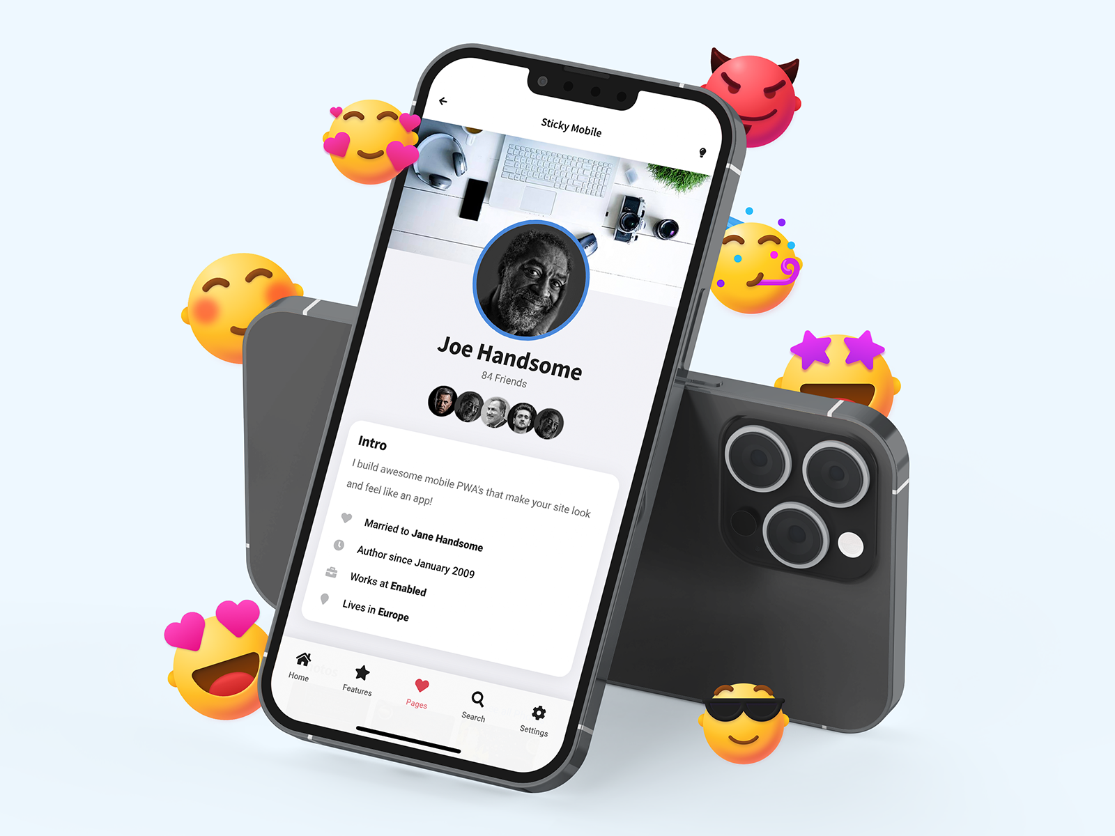 Social Media App Template - Sticky Mobile Kit & PWA by Enabled on Dribbble