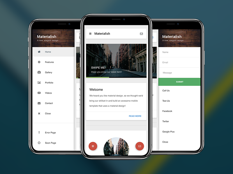 Materialish Mobile | Mobile Template by Enabled on Dribbble