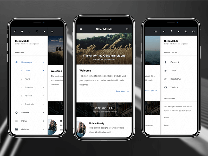 Clean Mobile | Mobile Website Template by Enabled on Dribbble