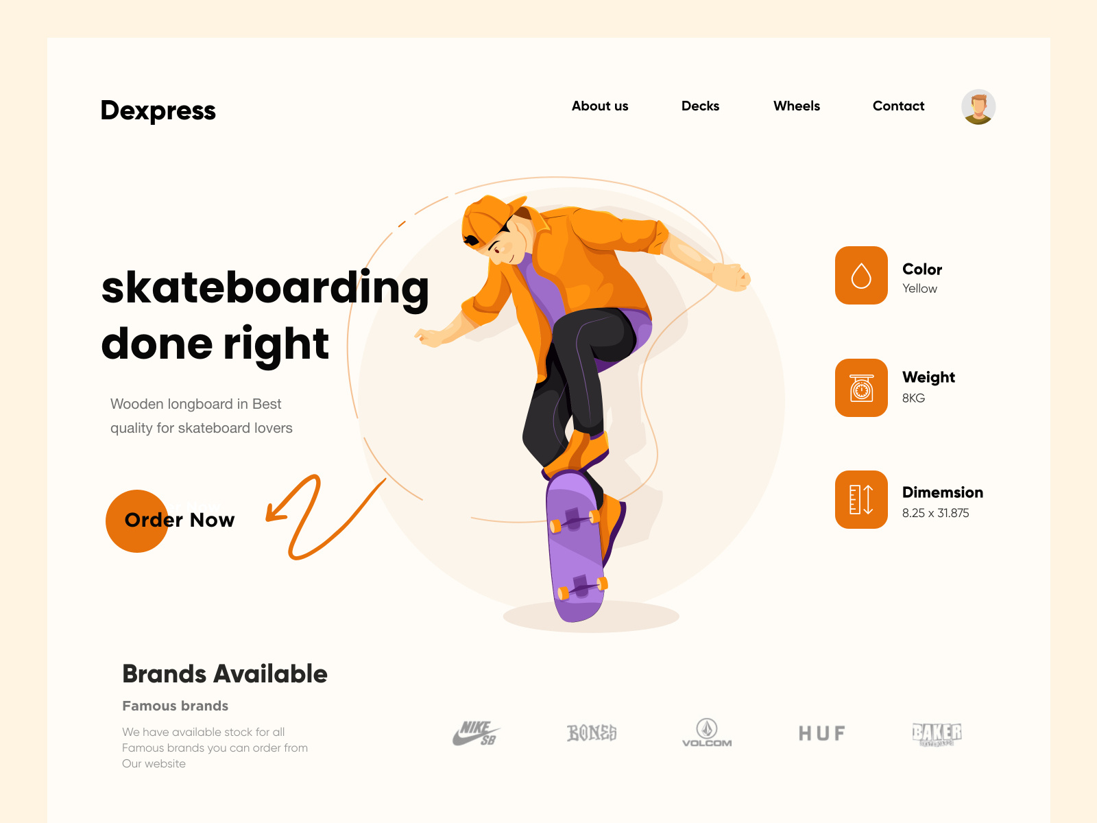 Skateboard Landing Page Design by nabila on Dribbble