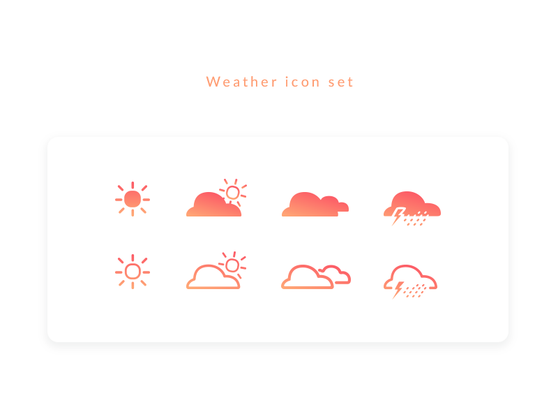 Weather Set by Andreea on Dribbble