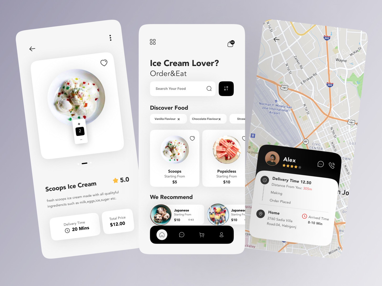 ice cream lover app. by Mili Mohammadian on Dribbble