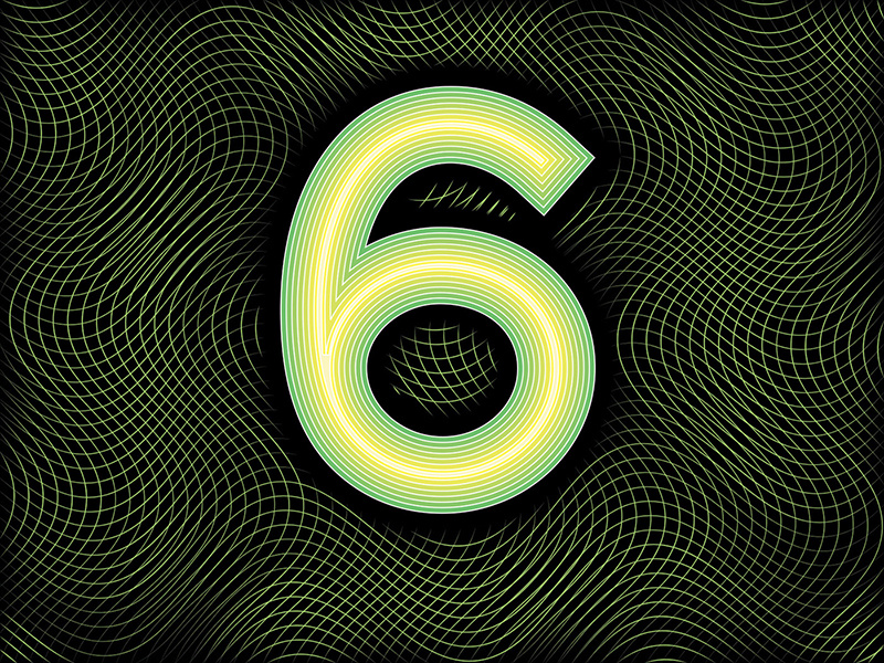 Illustrated Numbers: 6 by Jamie Stark on Dribbble