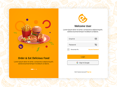 UI design Challenge: Login screen for Food Deliver Website by SYED ...