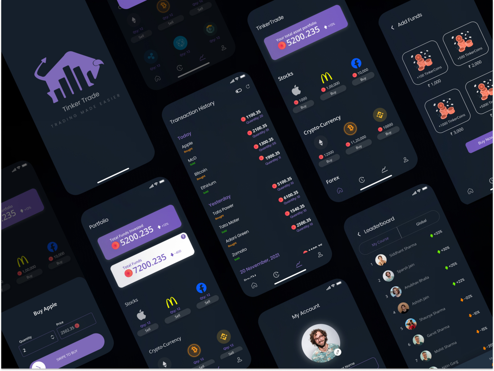 Tinker Trade App UI Design by iTinker on Dribbble