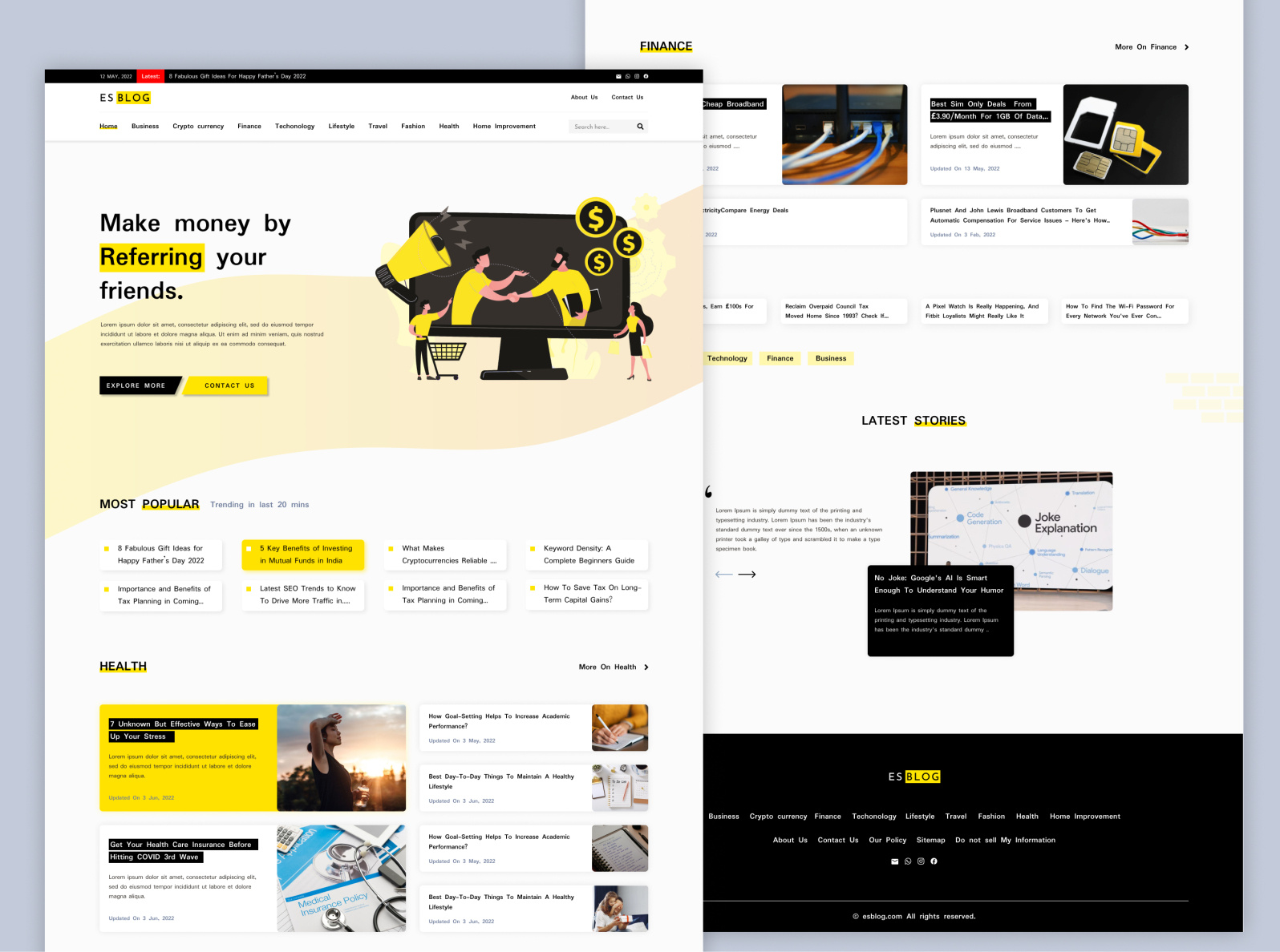Affiliate Marketing Blogs Website Layout by Ekta Sutariya on Dribbble