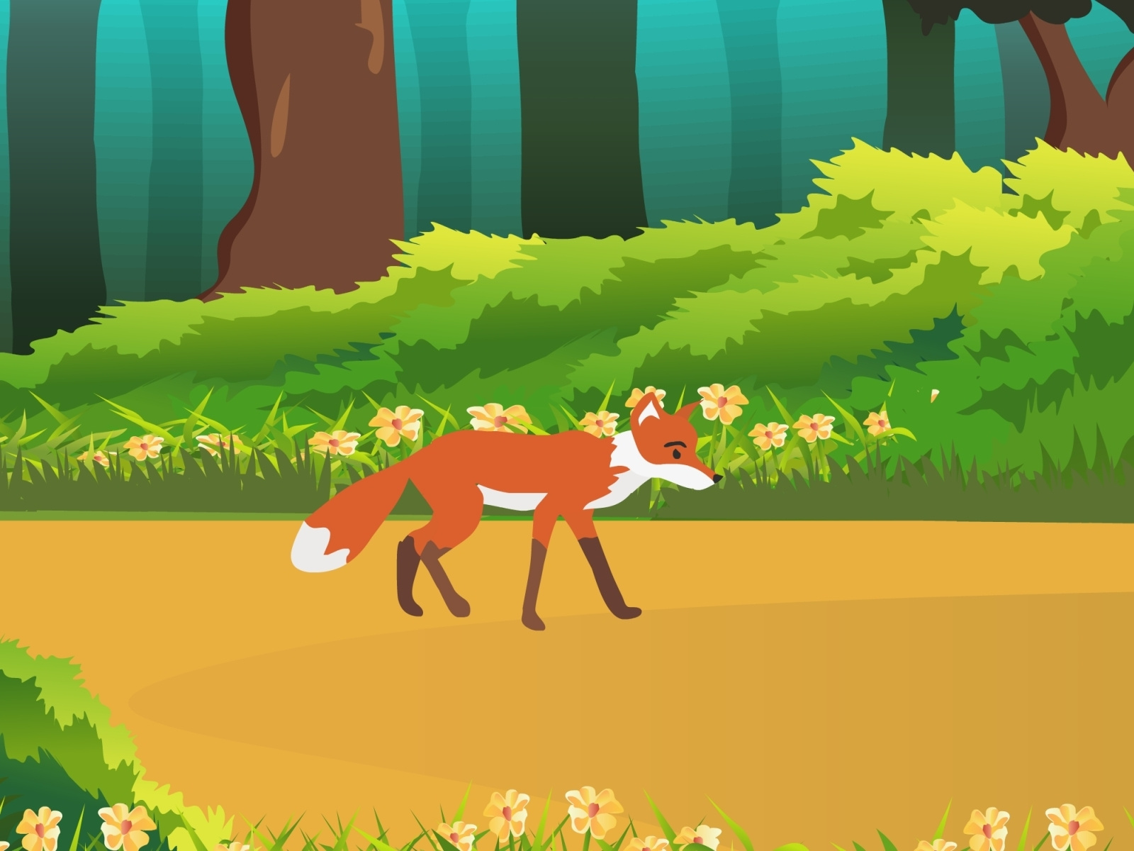 Fox Walking on a Forest in Animation by Nishanth on Dribbble
