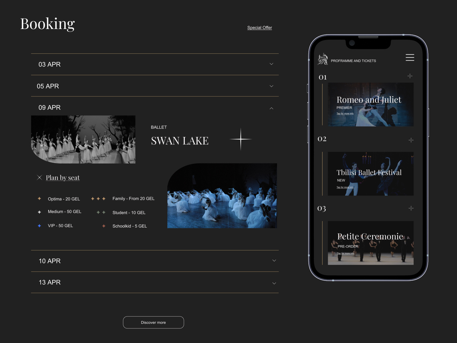 Booking form / Tbilisi Opera by Nora Tsiteladze on Dribbble