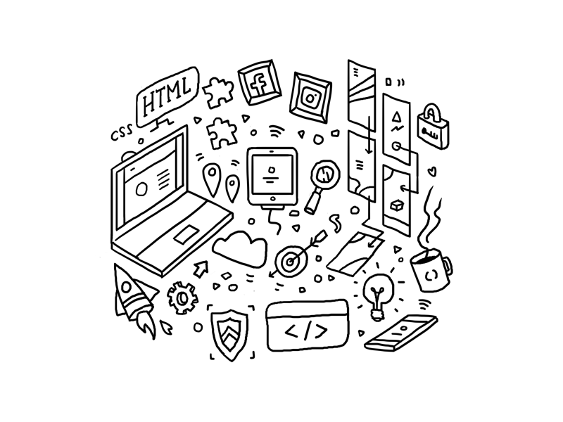 Web & App (Doodle Illustration) by Ghulam Rusli on Dribbble