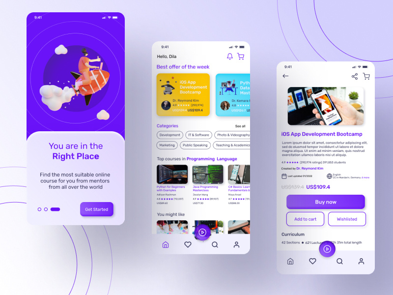 Online Course Mobile App by Dilaika Septy on Dribbble