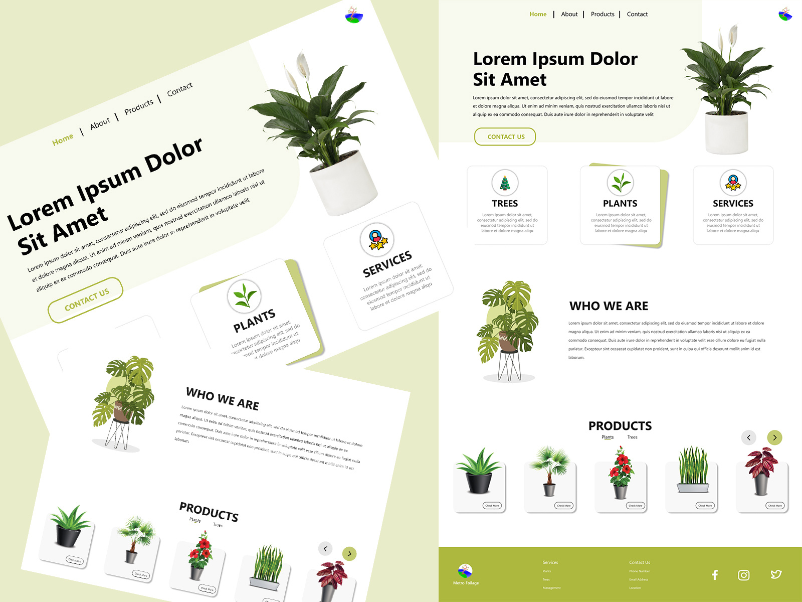 Plants and Services Landing Page by Hamza Ali on Dribbble