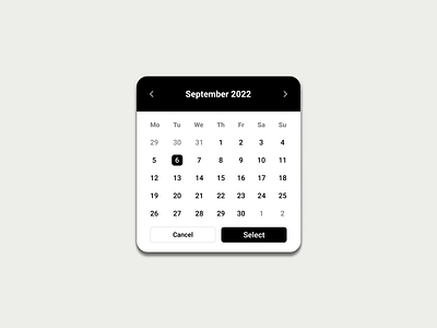 Date Picker by ArnoldV on Dribbble