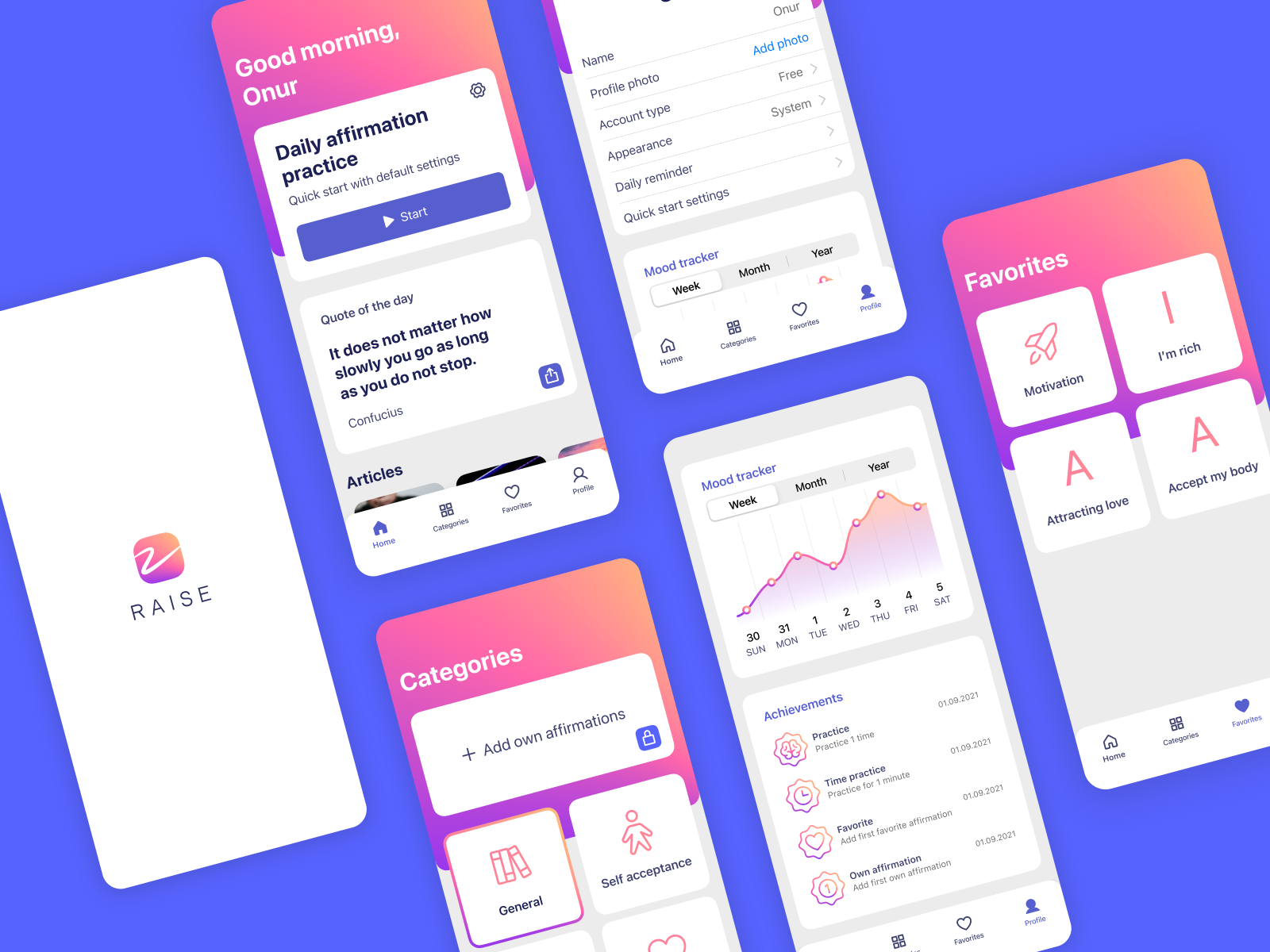 Rise App Design Mockups by epistio on Dribbble