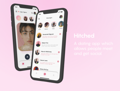 Hitched Mobile Dating App by Abiola Aduragbemi on Dribbble