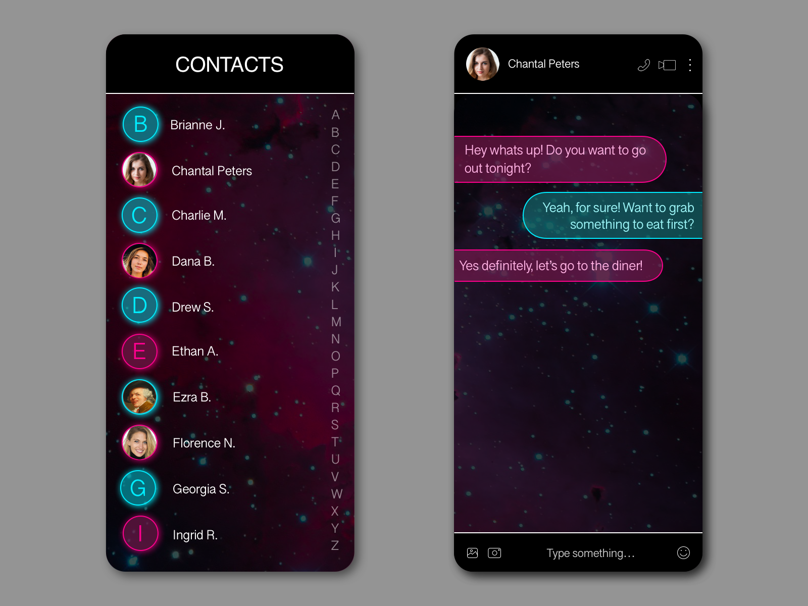 Direct Messaging App - 1980s Space Theme by Lisa Lavin on Dribbble