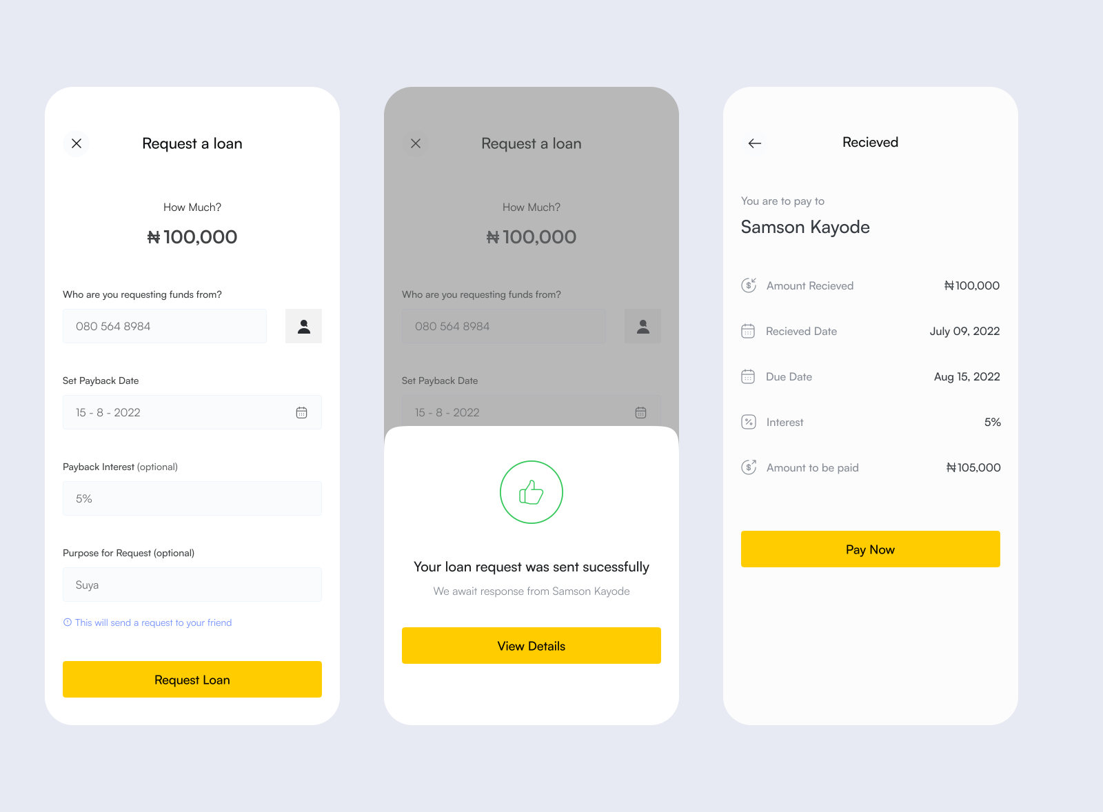 Lending Mobile App by Voke Omonigho on Dribbble