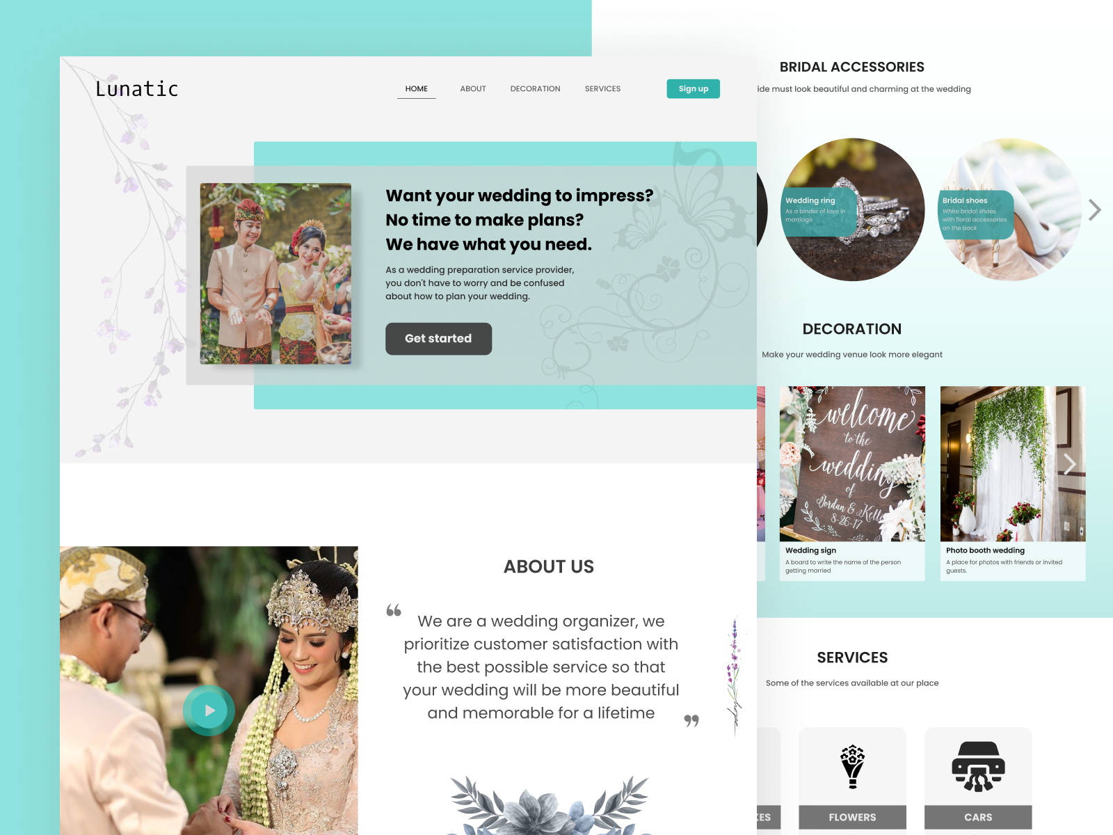 Wedding Organizer Website by Galih Rakasiwi on Dribbble