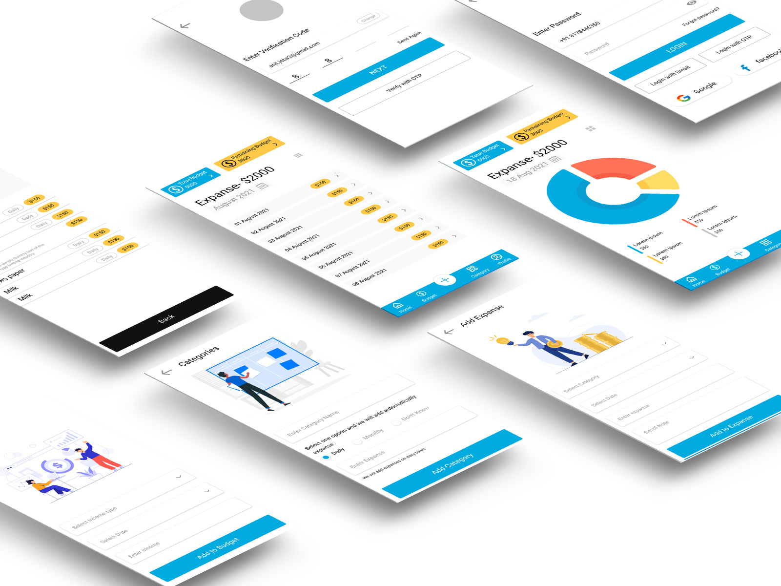 Mobile app design clean and simple by Anil Kumar on Dribbble