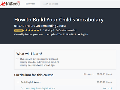 Best online Course to improve Vocabulary by MWC edu on Dribbble