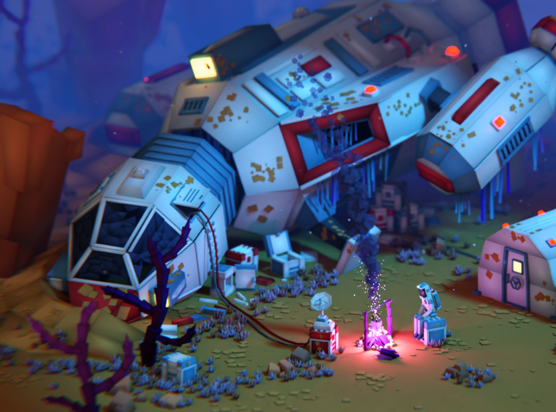 Crashed spaceship by Agor2012 on Dribbble