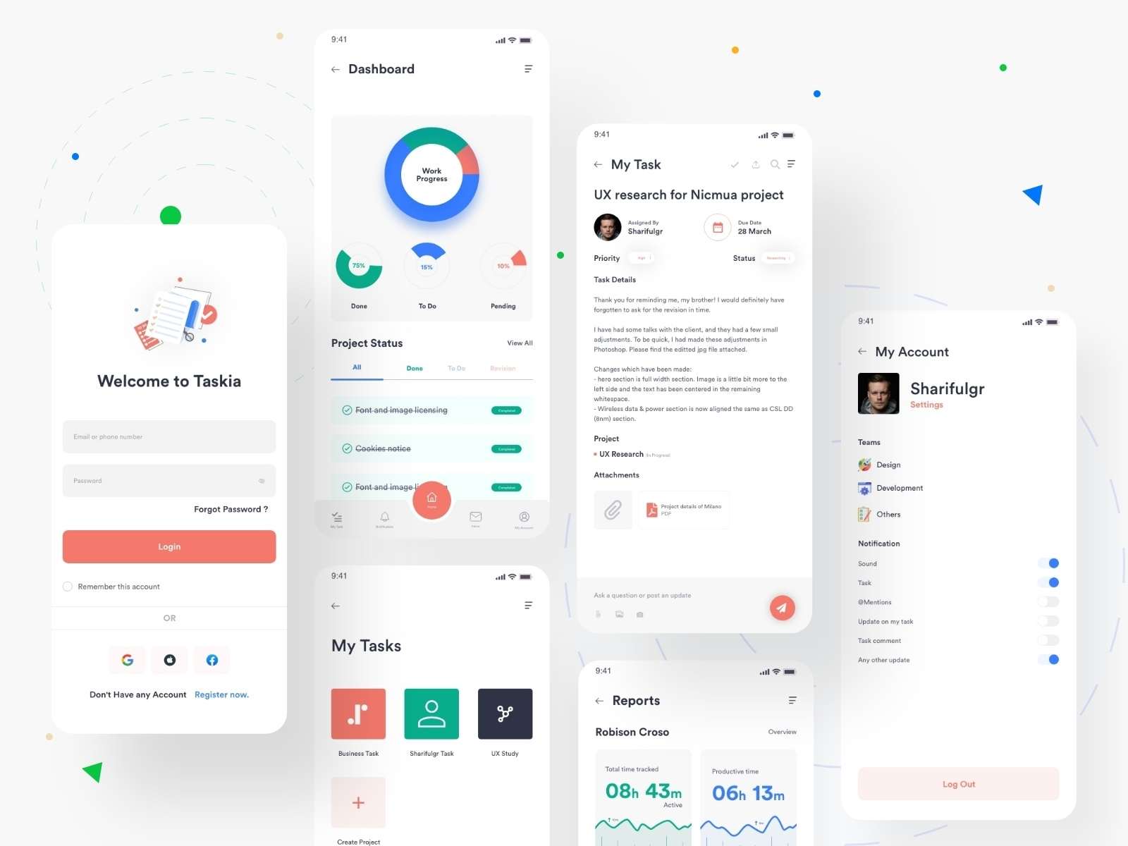 Project management app design by Sharifulgr on Dribbble