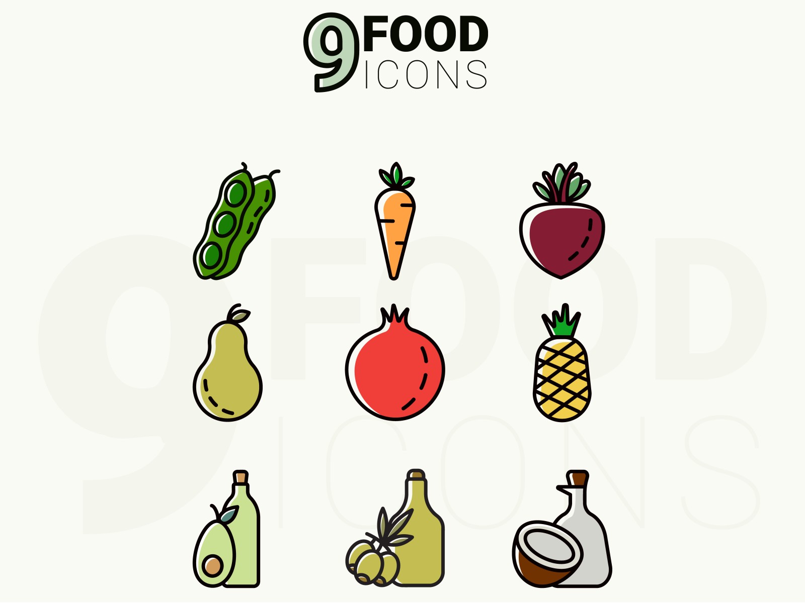 9 Food Icons by Liana Barsegyan on Dribbble