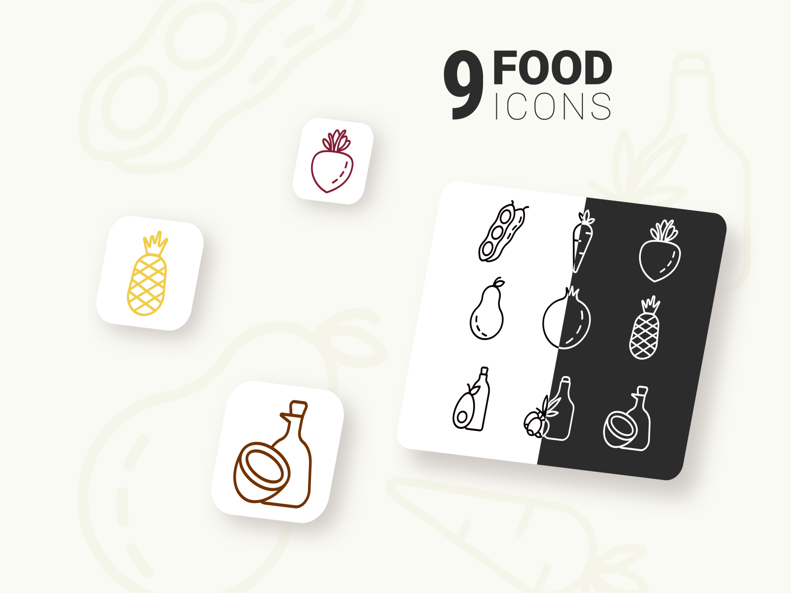 9 Food Icons by Liana Barsegyan on Dribbble