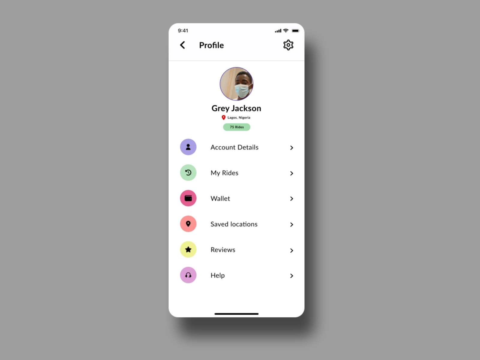 Profile screen for a Driver app by Saintpatrick Eyibra on Dribbble