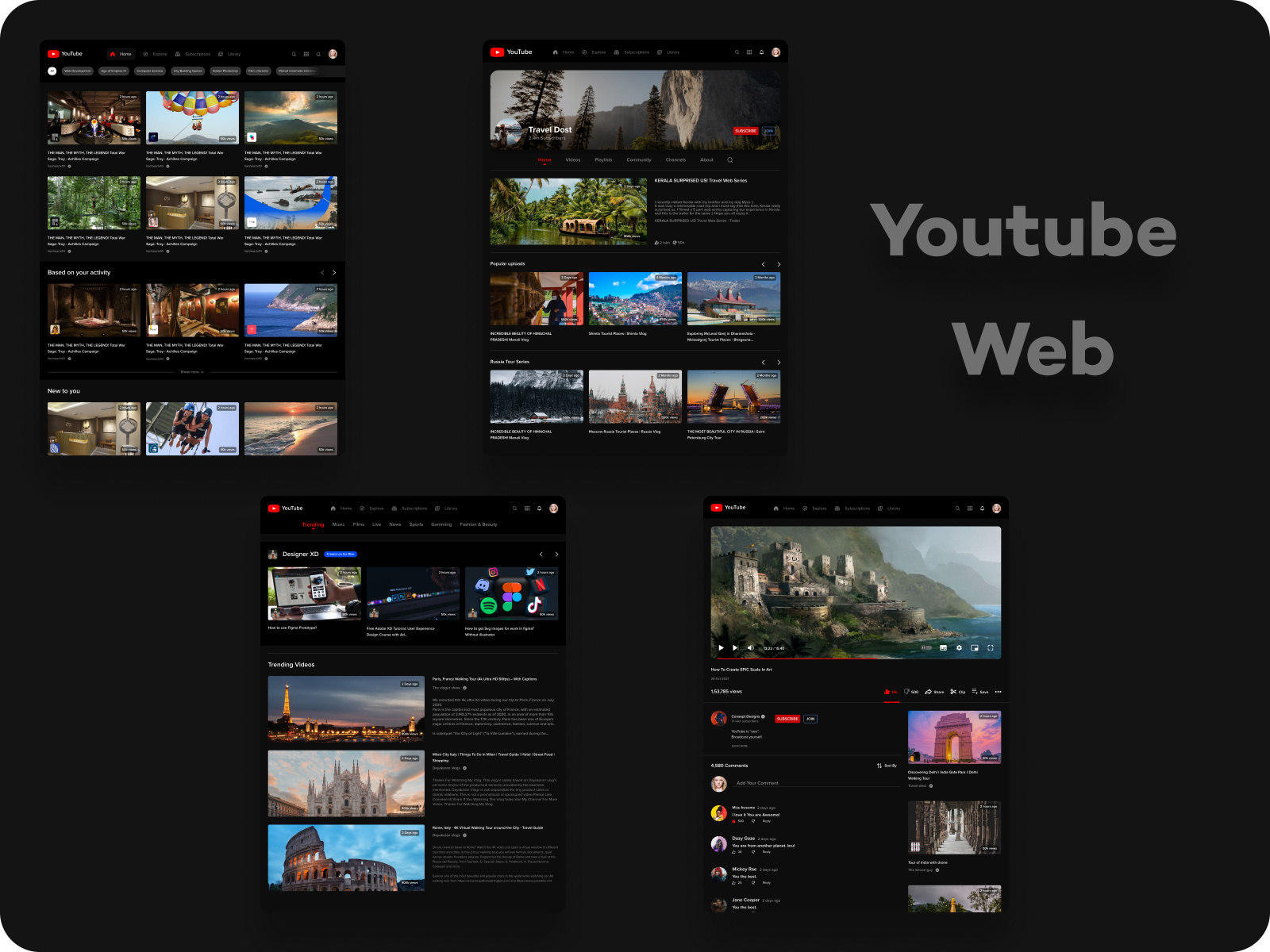 Youtube Website Redesign by shubhanshu bhardwaj on Dribbble