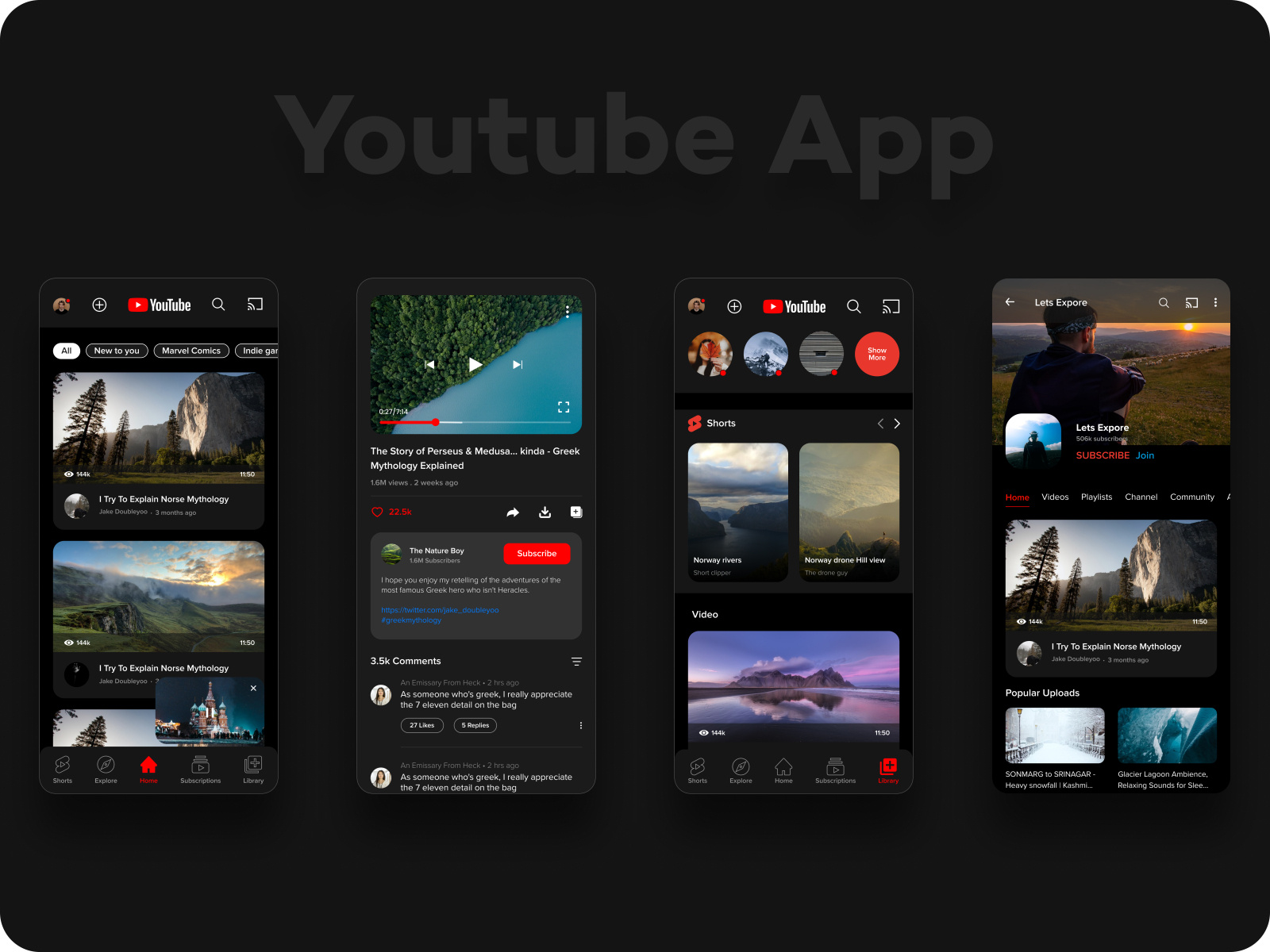 Youtube App by shubhanshu bhardwaj on Dribbble