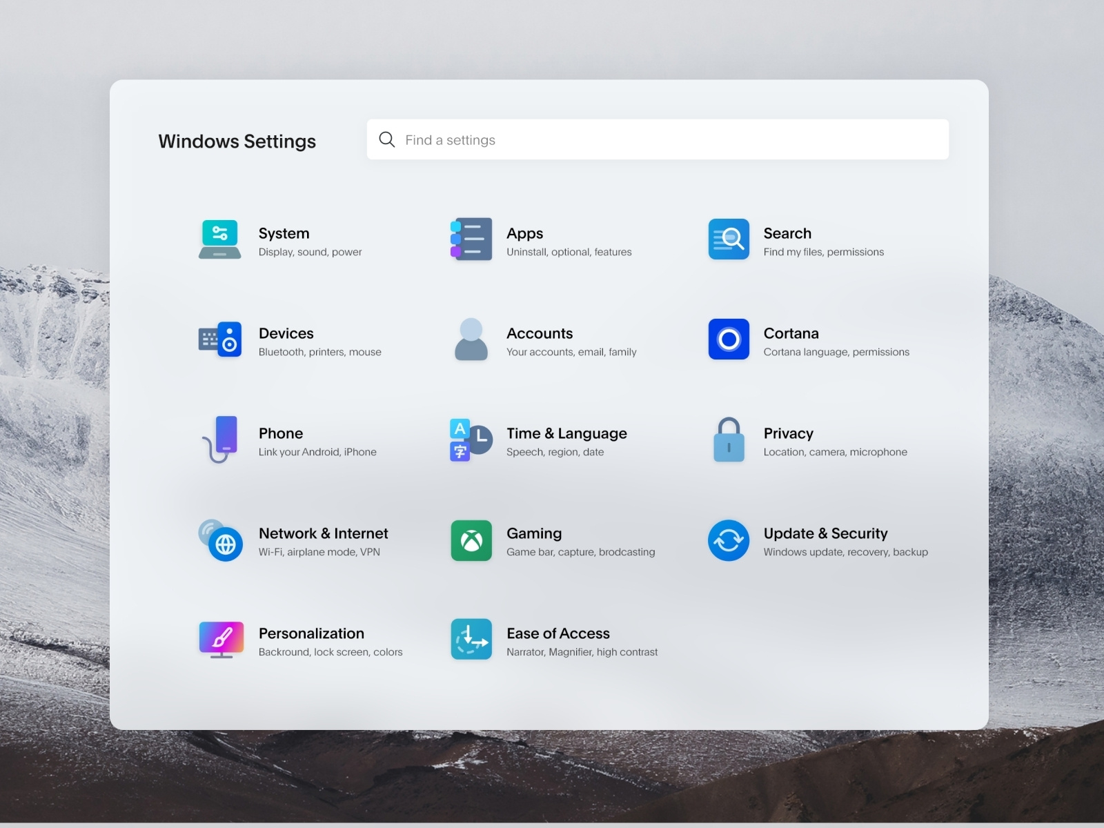 Windows Lite Concept - Settings by Majid Rangraz on Dribbble