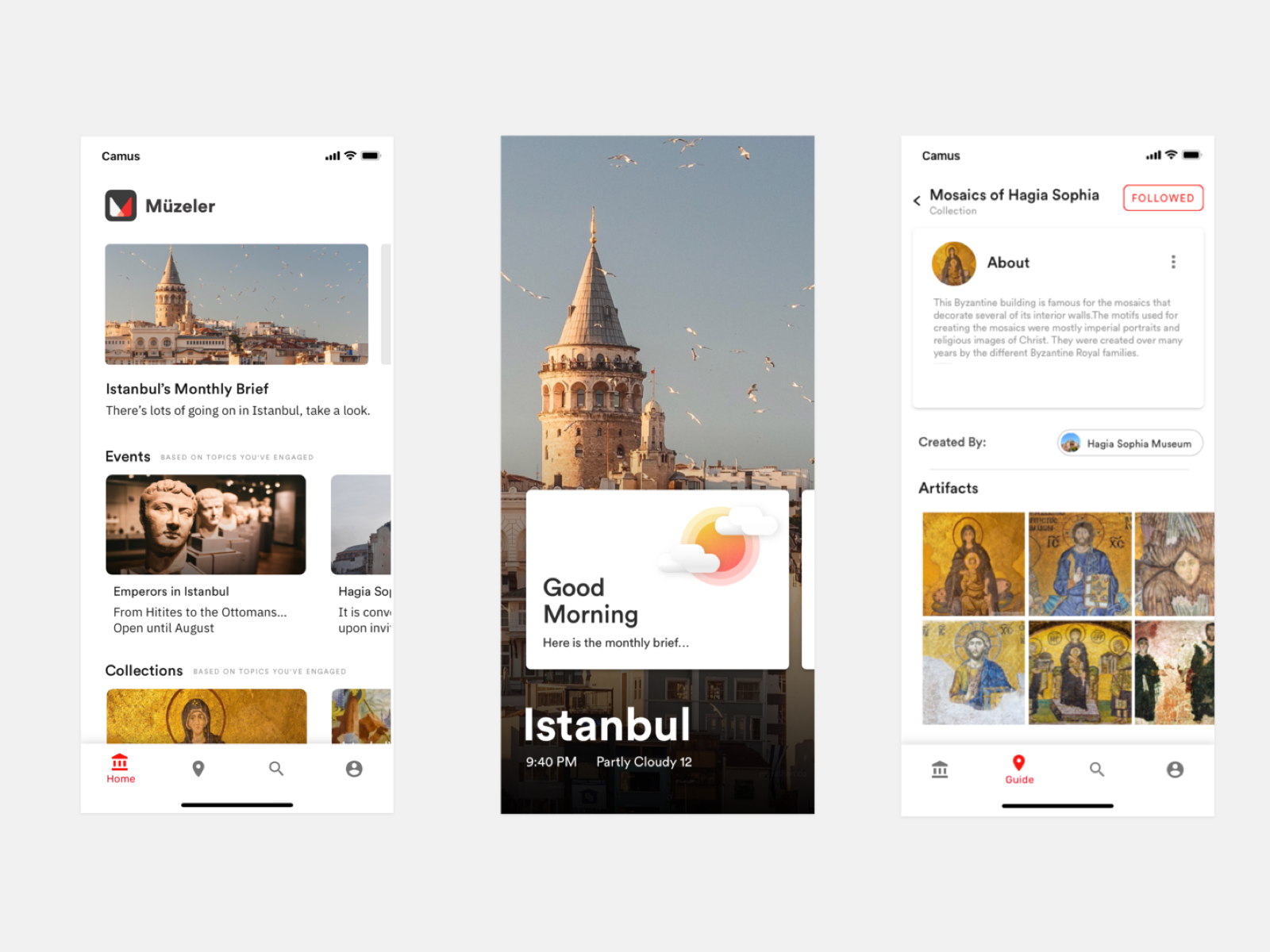 Museum Guide - Screens Overview by murathan on Dribbble