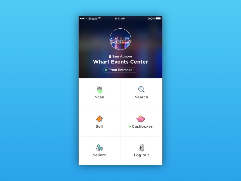 Ticketing Admission App Homescreen by Sam Atmore (Kiwi Sam) on Dribbble