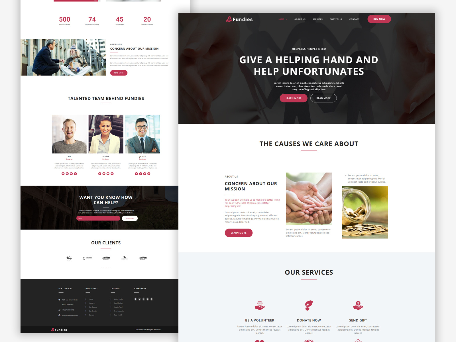 Fundraising Charity Website by Ben Naveed on Dribbble