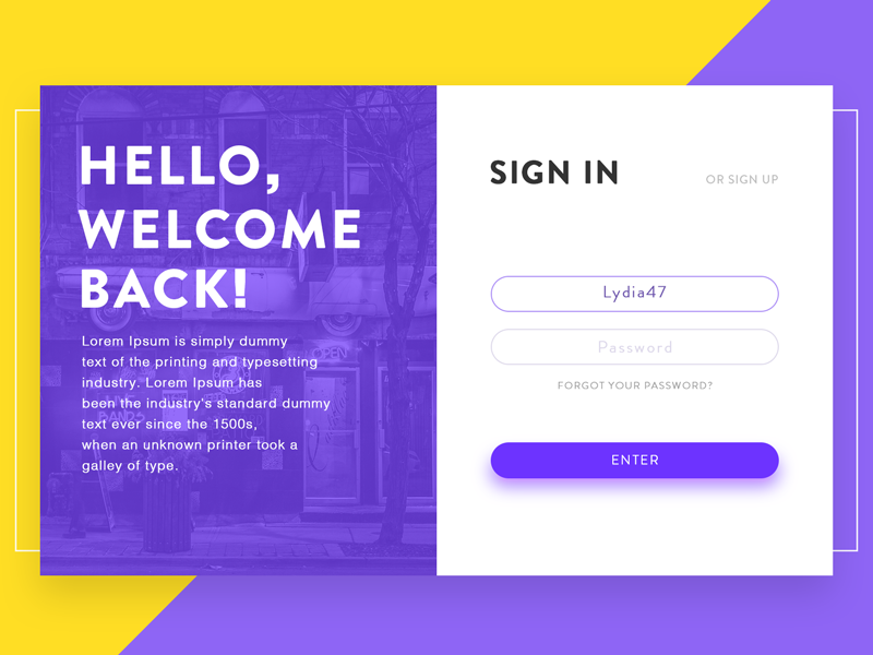 Daily UI-SIGN IN by Wei. on Dribbble