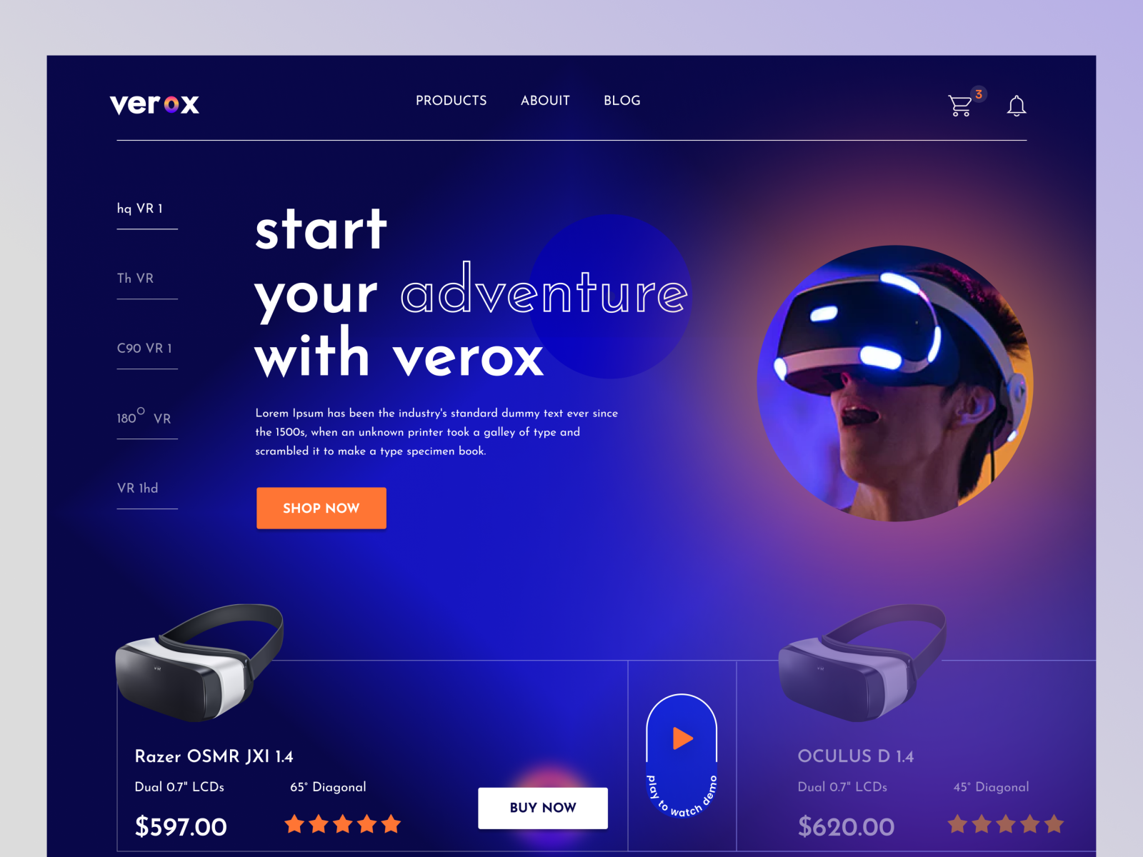 VEROX - VR Shop by Upgrid on Dribbble