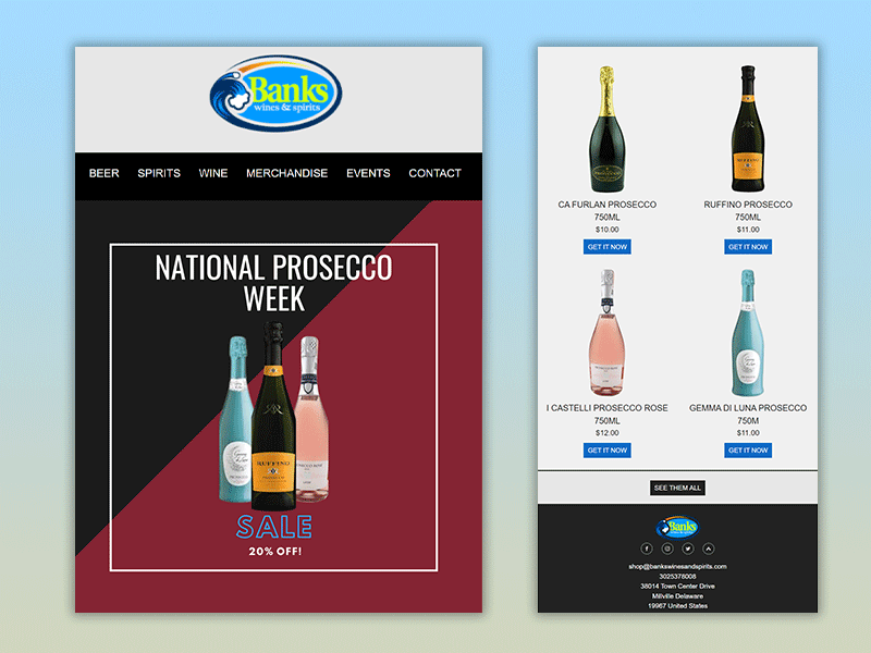 Email Template/ Newsletter (Wines & spirits) by Merajul Tusher on Dribbble