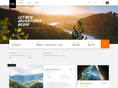 Trip. - Listing by Nick Van on Dribbble