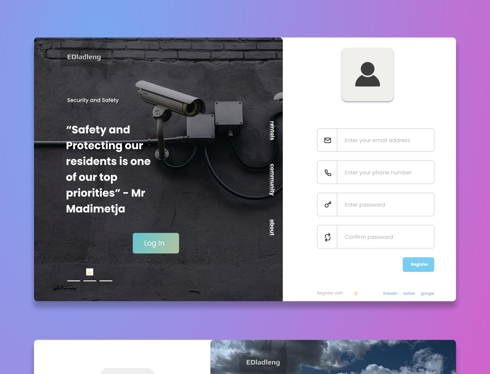 Register & Log in web design by Sfundo on Dribbble