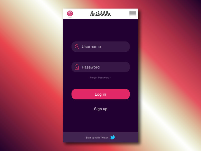Sign up / Log in screen by Shakthi Hari N V on Dribbble