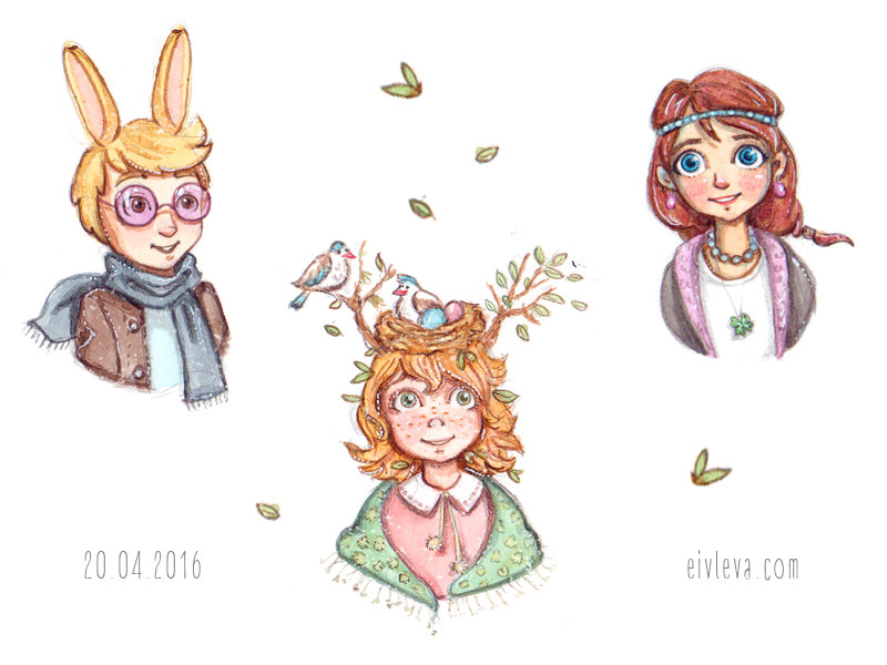 spring faces by katilina 🌸 on Dribbble