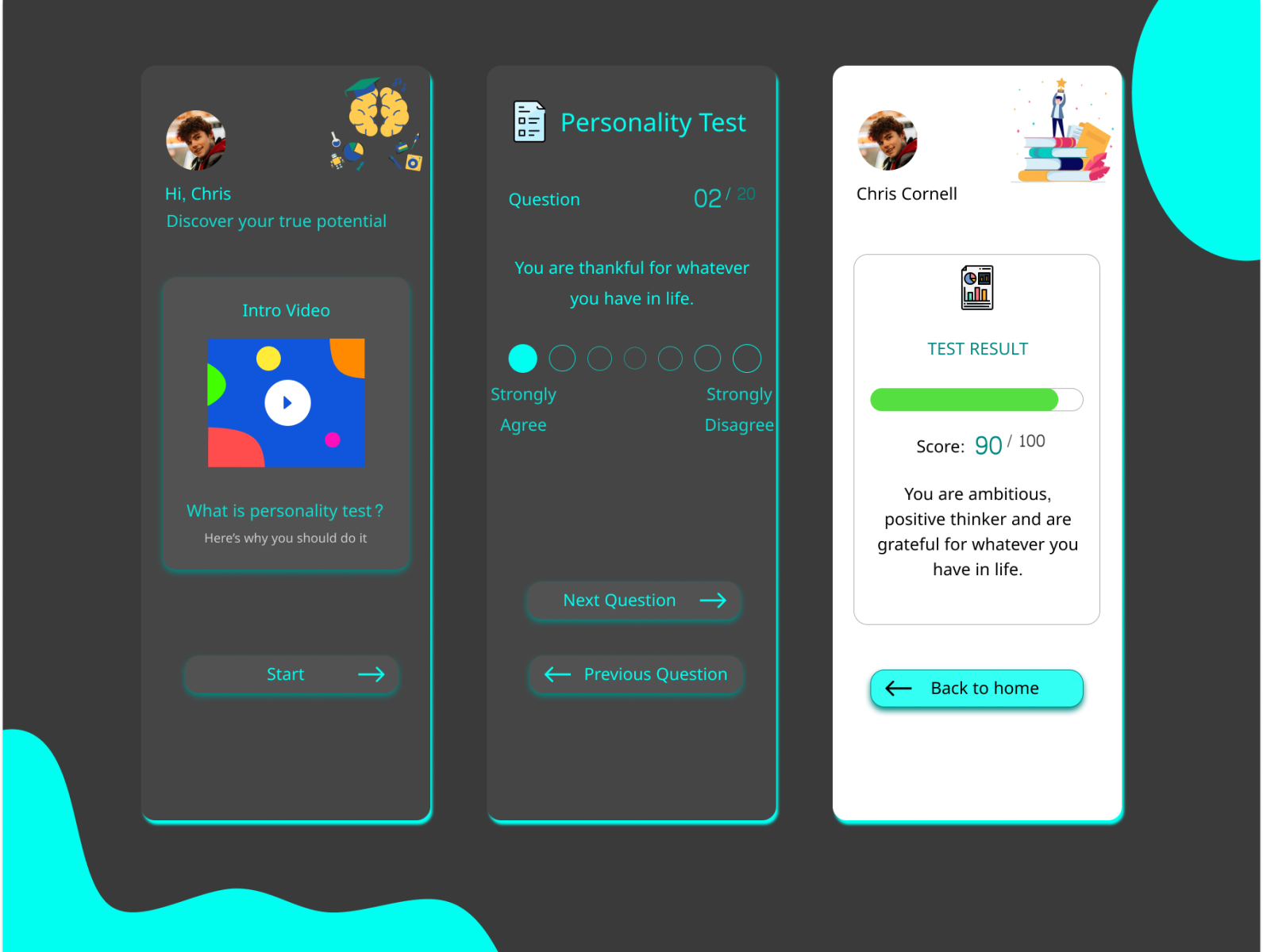 Personality Test | Mobile app by Chirag Tekani on Dribbble