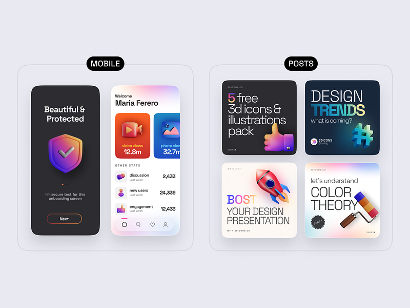 3dicons - open-source 3D icon library by vijay verma on Dribbble