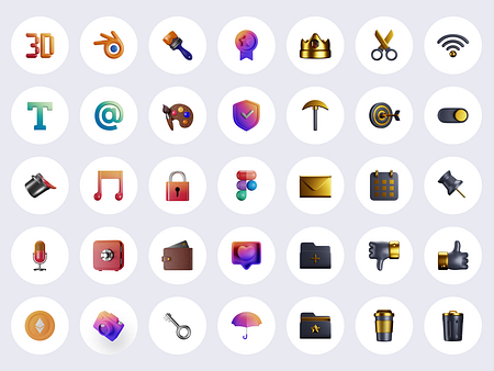 3dicons - open-source 3D icon library by vijay verma on Dribbble