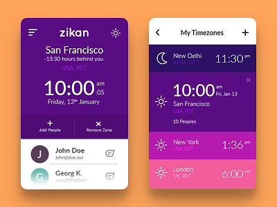 World Clock UI Concept - Zikan by vijay verma on Dribbble