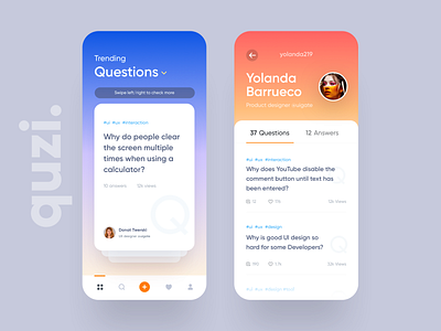 Quzi - Question Answer App Ui by vijay verma for Orizon: UI/UX Design ...