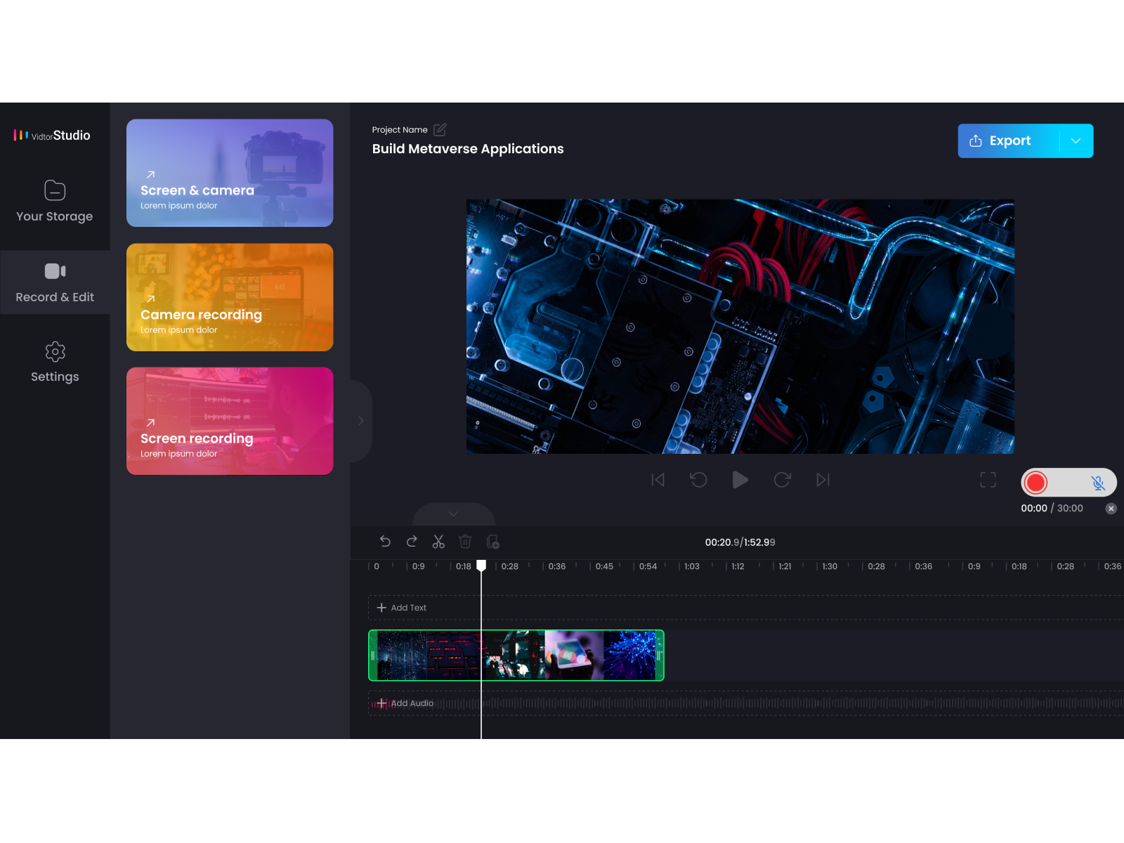 Video Editor and Recorder | Web App | Figma by Laxmi Shriwastava on ...