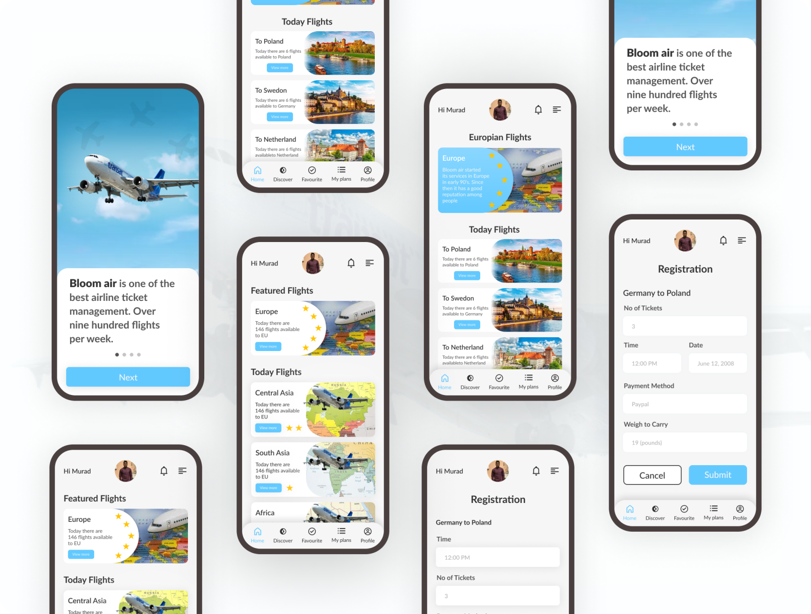 Flight App UI by Ali Hassan on Dribbble