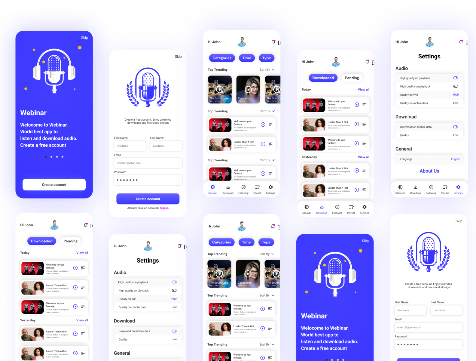 Music app UI by Ali Hassan on Dribbble
